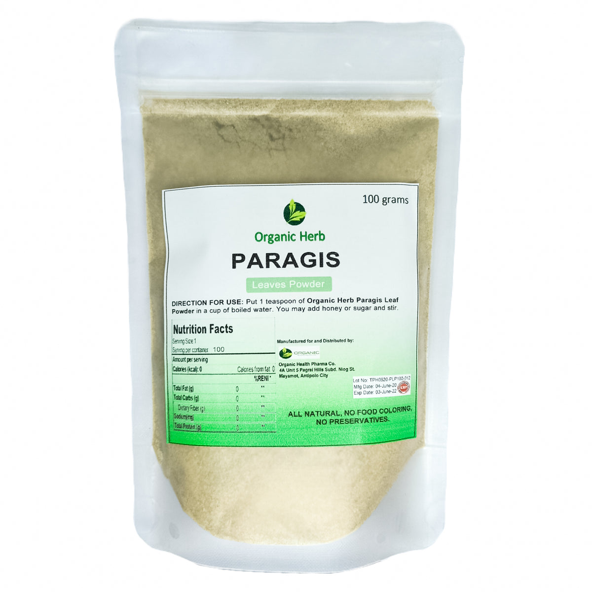 Paragis Powder 100 grams (Organic Herb) – Organic Health Pharma